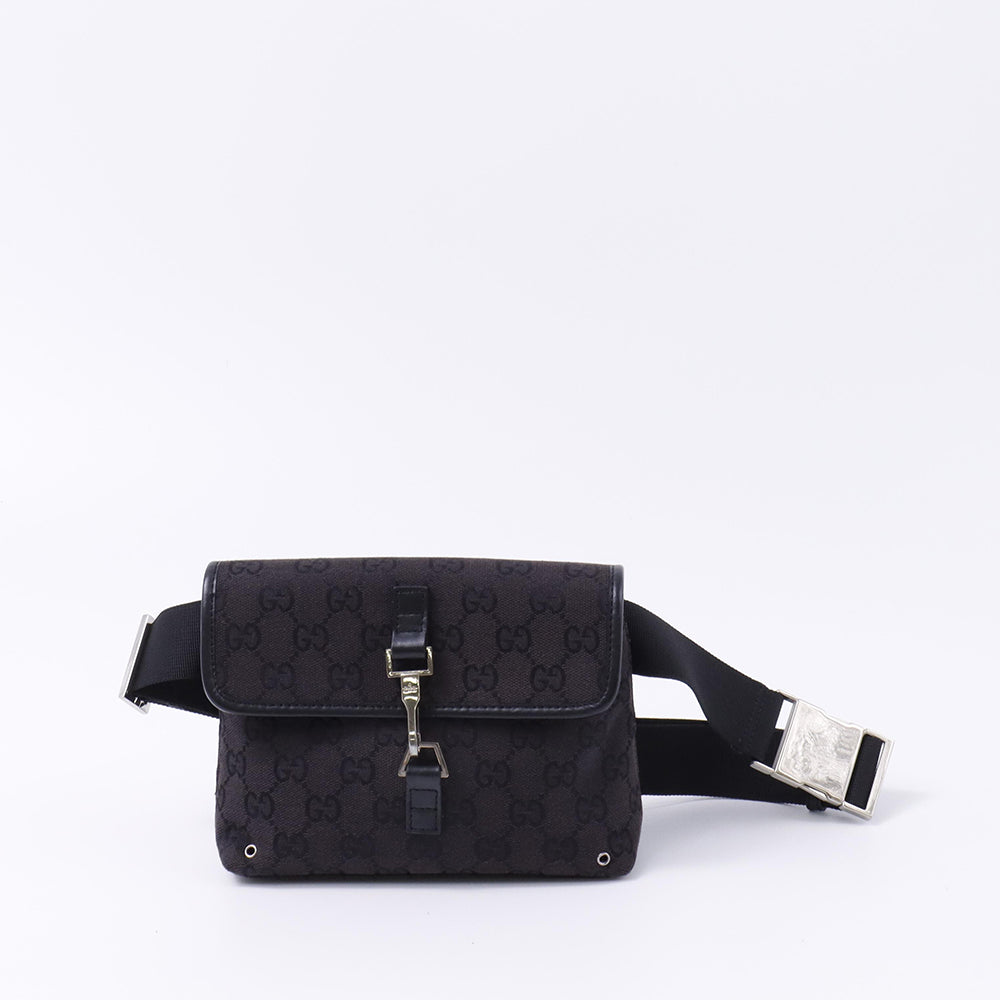GUCCI GGキャンバス ウエストバッグ 黒 92543 Canvas Leather – VALTIQUE VINTAGE TOKYO
